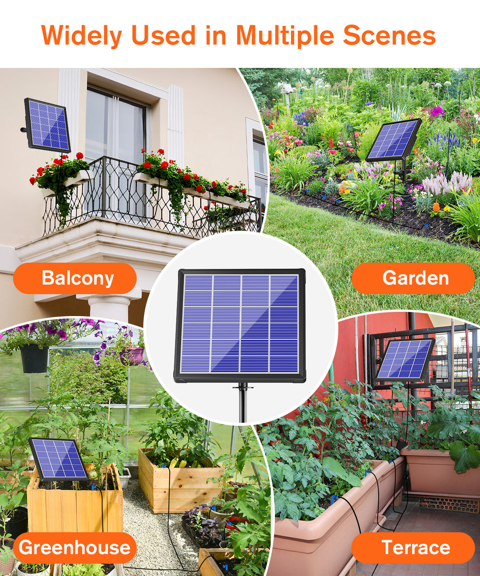 Solar Drip Irrigation System, Solar Watering System with 2200mAh ...